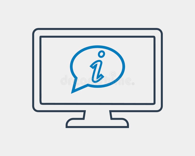Information Icon on Computer Screen on Gray Background Stock Vector ...