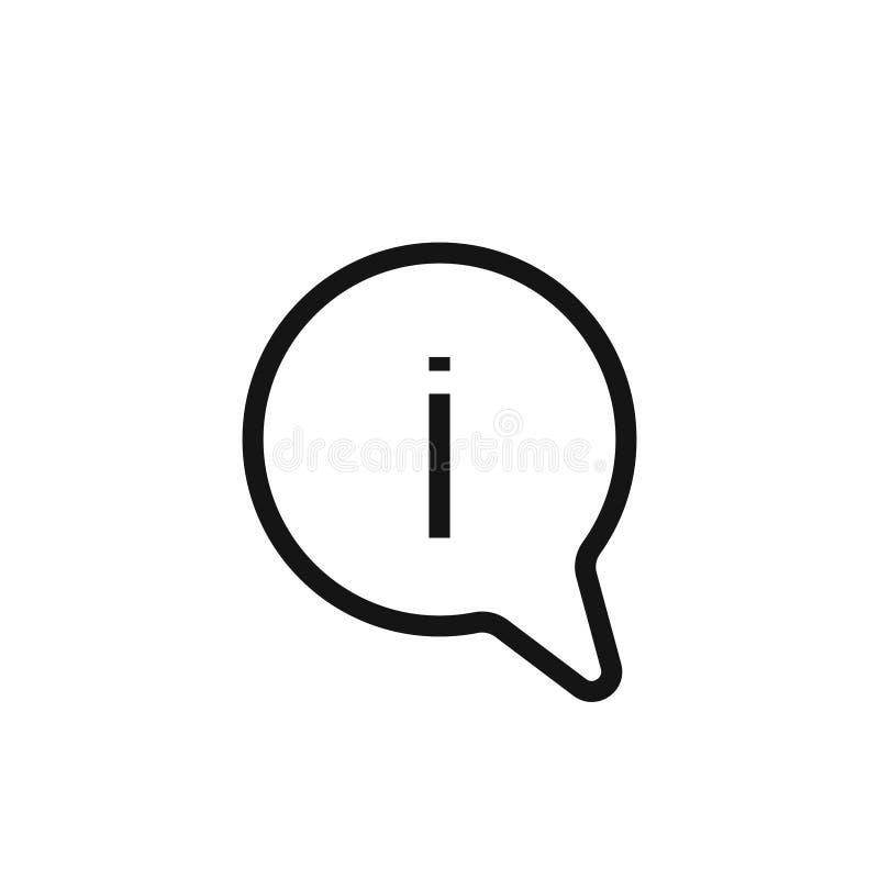 Inform Icon Line Isolated on White Background. Black Flat Thin Icon on ...