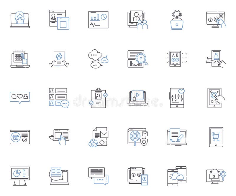 Information Line Icons Collection. Data, Intelligence, Knowledge ...