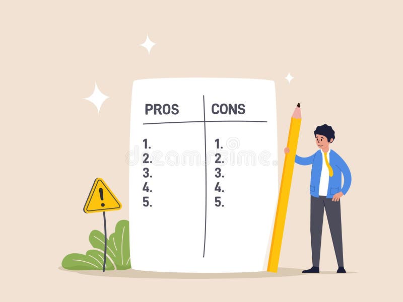 Information List Concept. Pros and Cons Comparison for Making Business ...