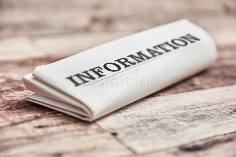 Information Newspaper Folded on Table Stock Image - Image of news ...