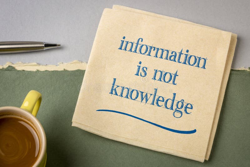 Information is Not Knowledge Quote Stock Photo - Image of vintage ...