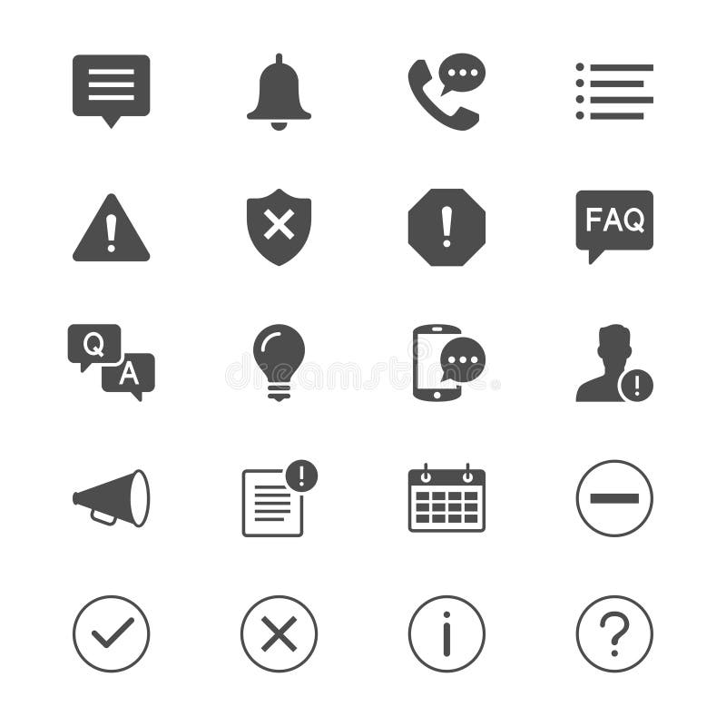 Information and Notification Flat Icons Stock Vector - Illustration of ...