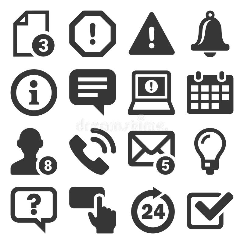 Information and Notification Flat Icons Stock Vector - Illustration of ...