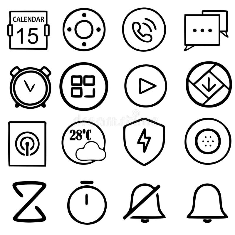 Information and Notification Flat Icons Stock Vector - Illustration of ...