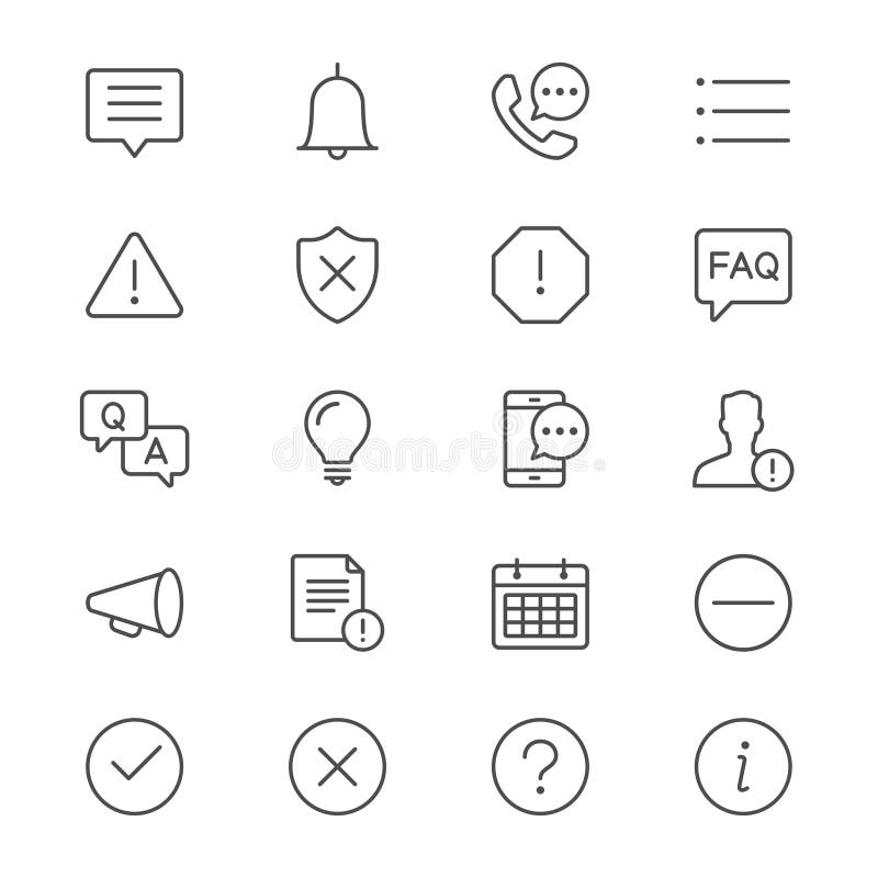 Information and Notification Flat Icons Stock Vector - Illustration of ...