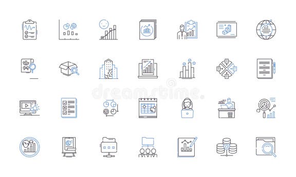 Information Organizing System Line Icons Collection. Sorting, Categorization, Indexing ...