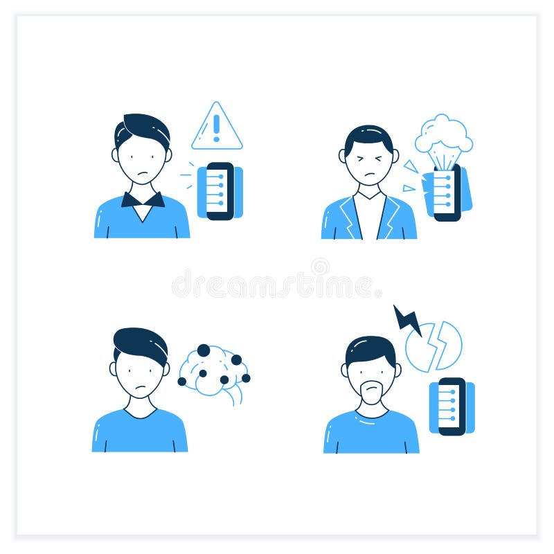 Information Overload Gradient Icons Set Stock Vector - Illustration of ...