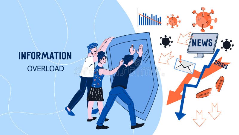 Information Overload Web Banner Flat Vector Illustration Stock Vector ...