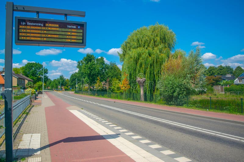 Information Panel with Dutch Bus Departure Stock Image - Image of ...