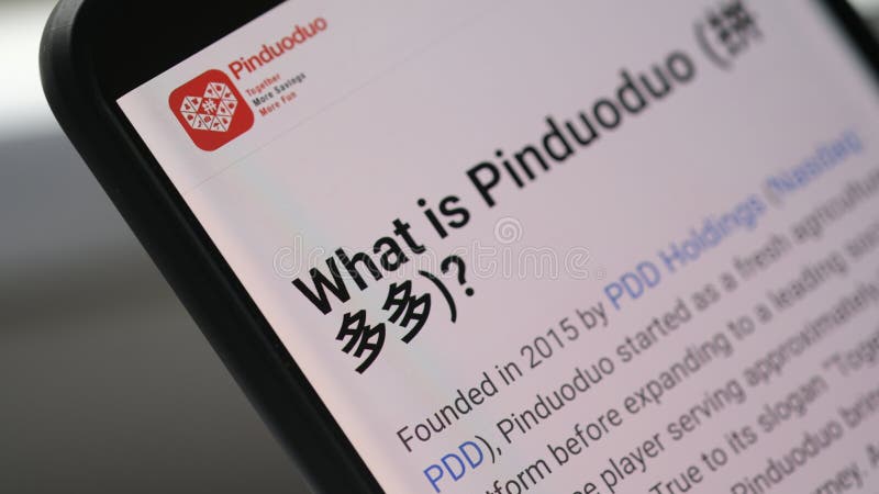 Information about Pin Duo Duo on Smartphone Editorial Stock Photo ...