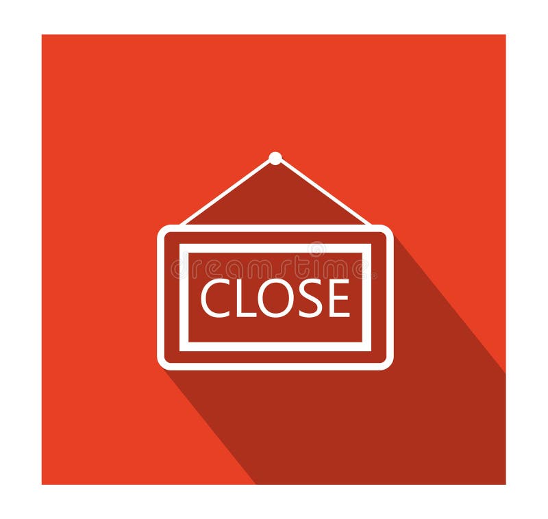 Information Plate with Close Sign, Board Hanging Flat Icon Stock ...