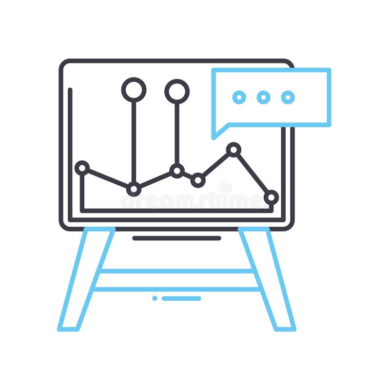 Information Presentation Line Icon, Outline Symbol, Vector Illustration ...