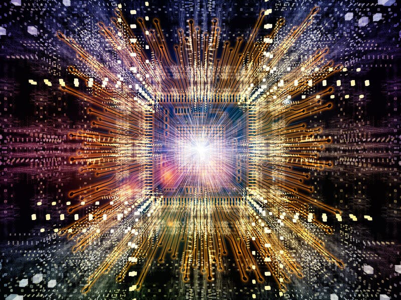 Information Processor stock illustration. Illustration of science ...