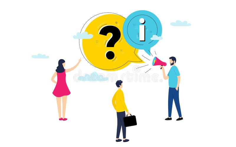 Information and Question Illustration. Online Communication, Getting ...