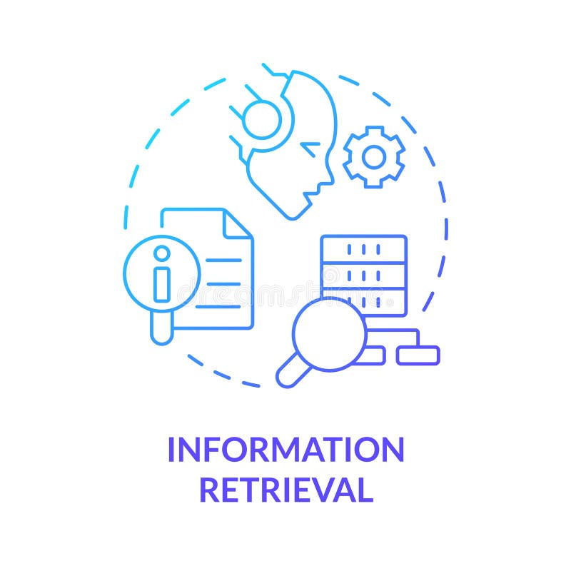 Information Retrieval Blue Gradient Concept Icon Stock Illustration ...