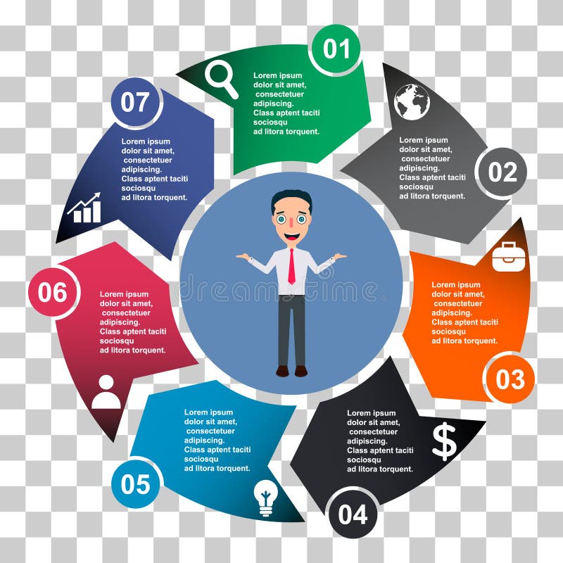 Information Round Diagram 8 Steps, Infographic Graphic Pie Design ...