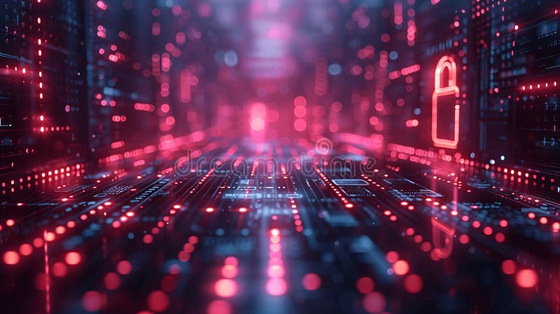 Information Safeguard: Lock on Code Matrix. Stock Illustration ...