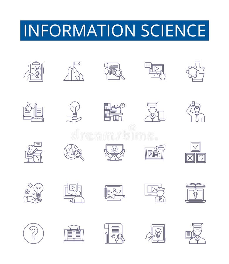 Information Science Line Icons Signs Set. Design Collection of ...