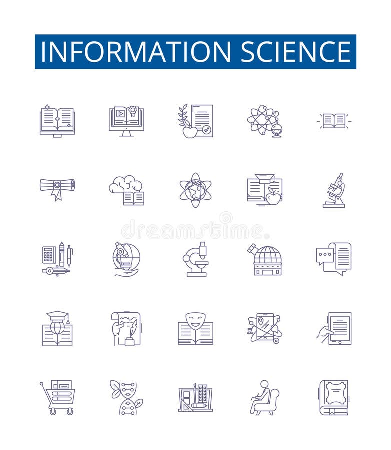Information Science Line Icons Signs Set. Design Collection of ...