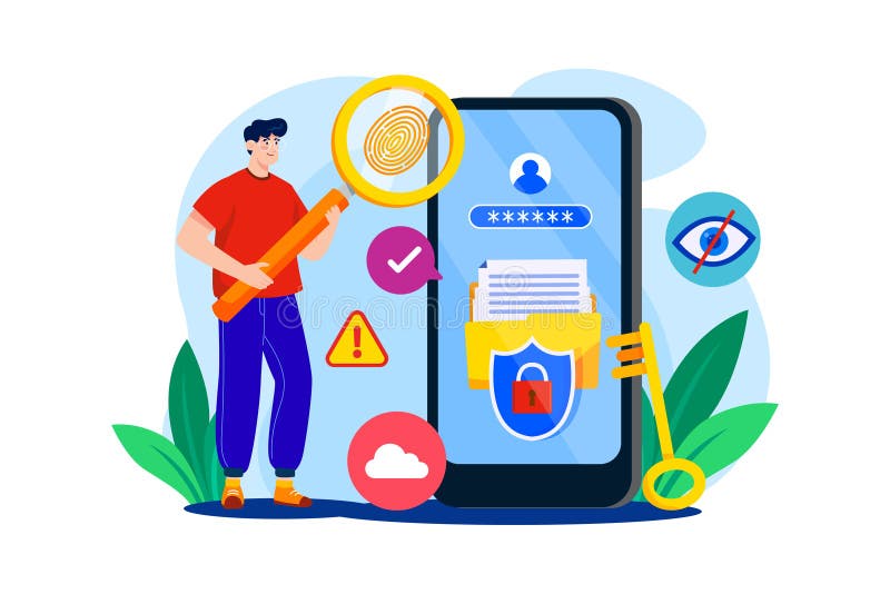 Information Security Analyst Flat Illustration Concept on White ...