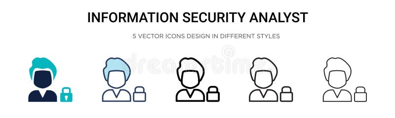 Information Security Analyst Vector Icon on White Background. Flat ...