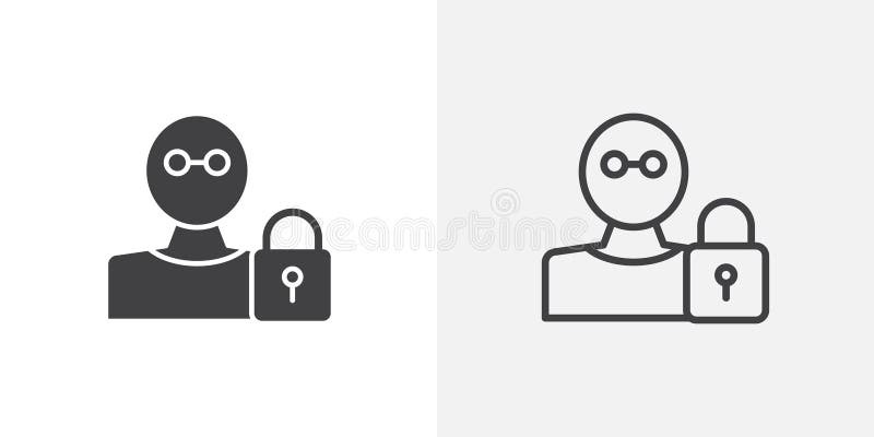 Information Security Analyst Thin Line Vector Icon Set Stock ...