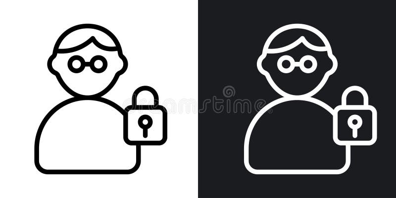 Information Security Analyst Thin Line Vector Icon Set Stock ...