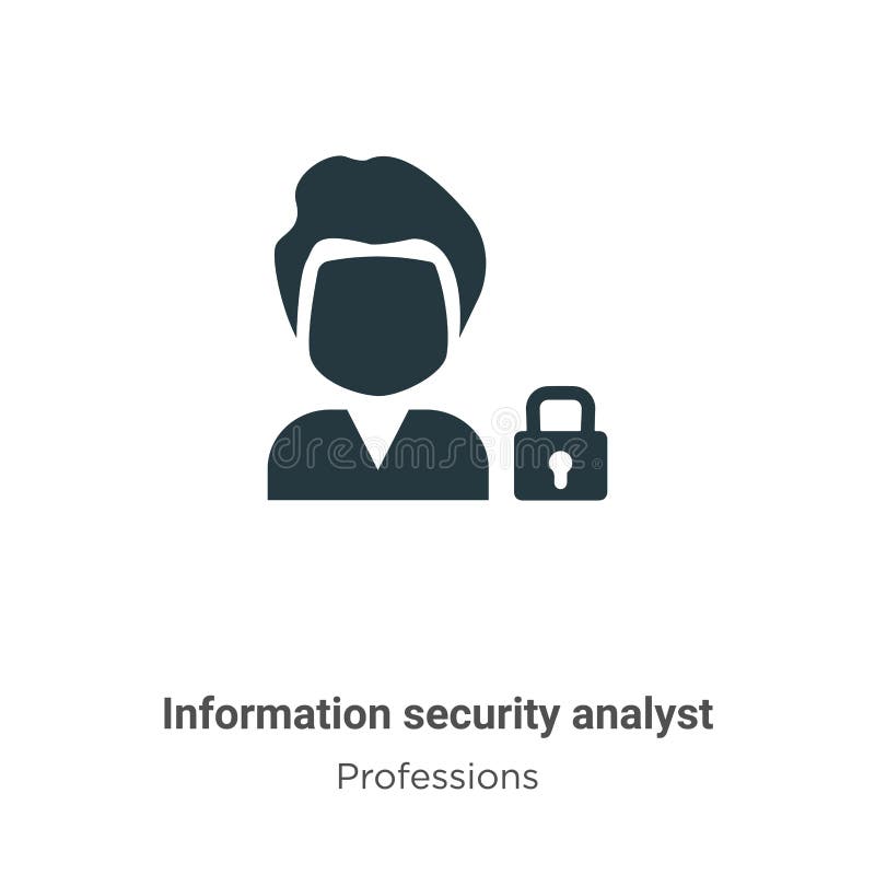 Information Security Analyst Vector Icon on White Background. Flat ...