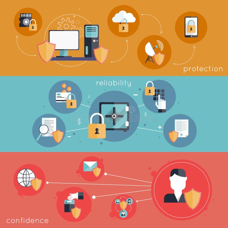 Information Security Banner Stock Vector - Illustration of layout ...