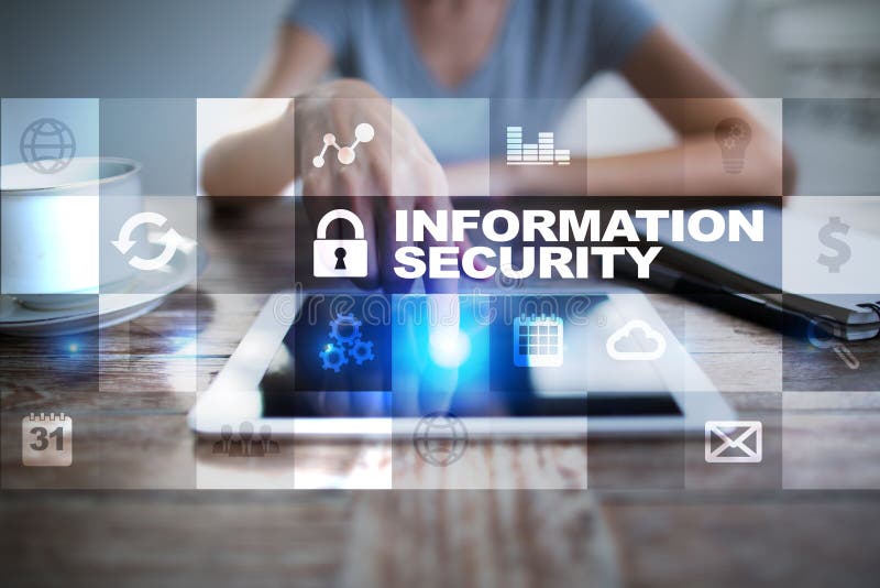 Information Security and Data Protection Concept on the Virtual Screen ...