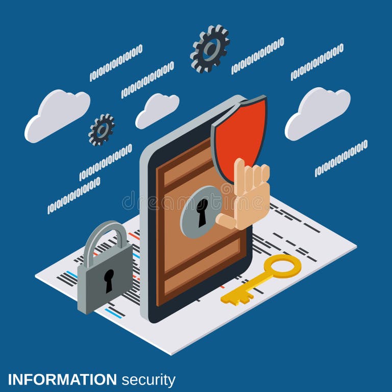 Information Security, Mobile Phone Protection Vector Concept Stock ...