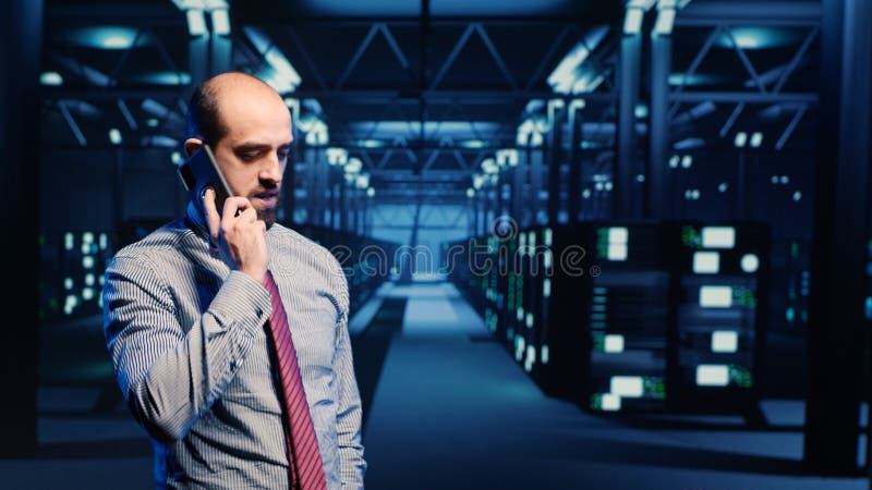 Information Security Officer Talking on Phone Call Stock Image - Image ...