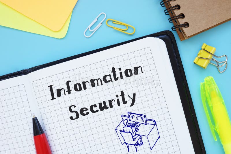 Information Security Sign on the Sheet Stock Photo - Image of business ...