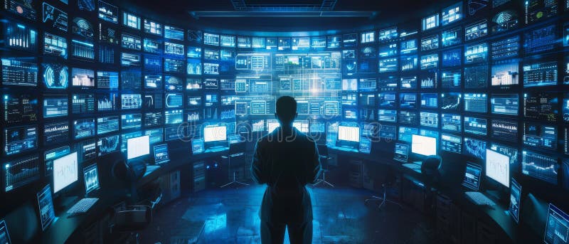 An Information Security Specialist Works at a System Control Center ...