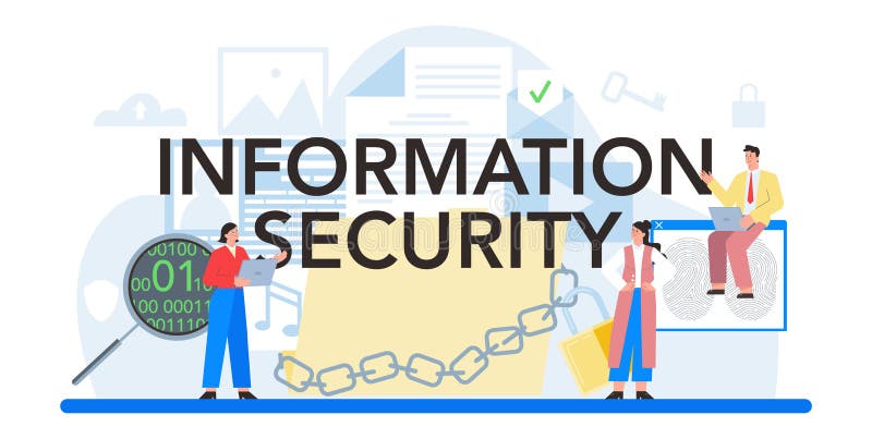 Information Security Typographic Header. Idea of Digital Data ...