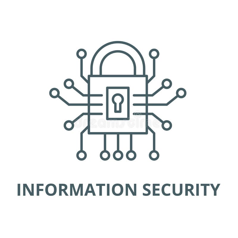 Information Security Vector Line Icon, Linear Concept, Outline Sign ...