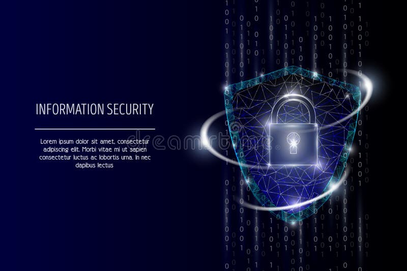 Information Security, Vector Polygonal Art Style Illustration Stock ...