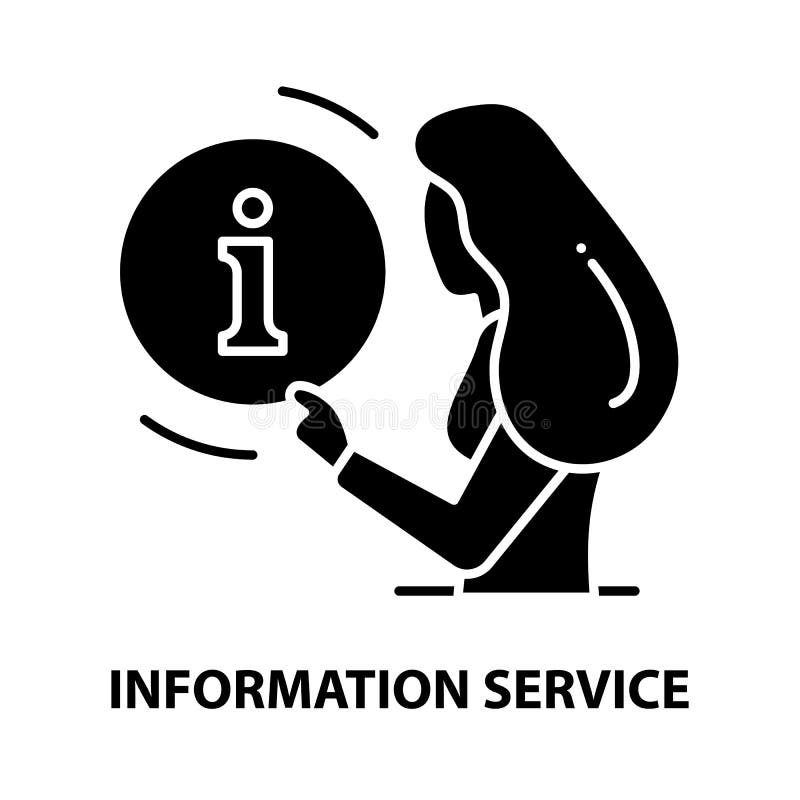 Information Service Icon, Black Vector Sign with Editable Strokes ...