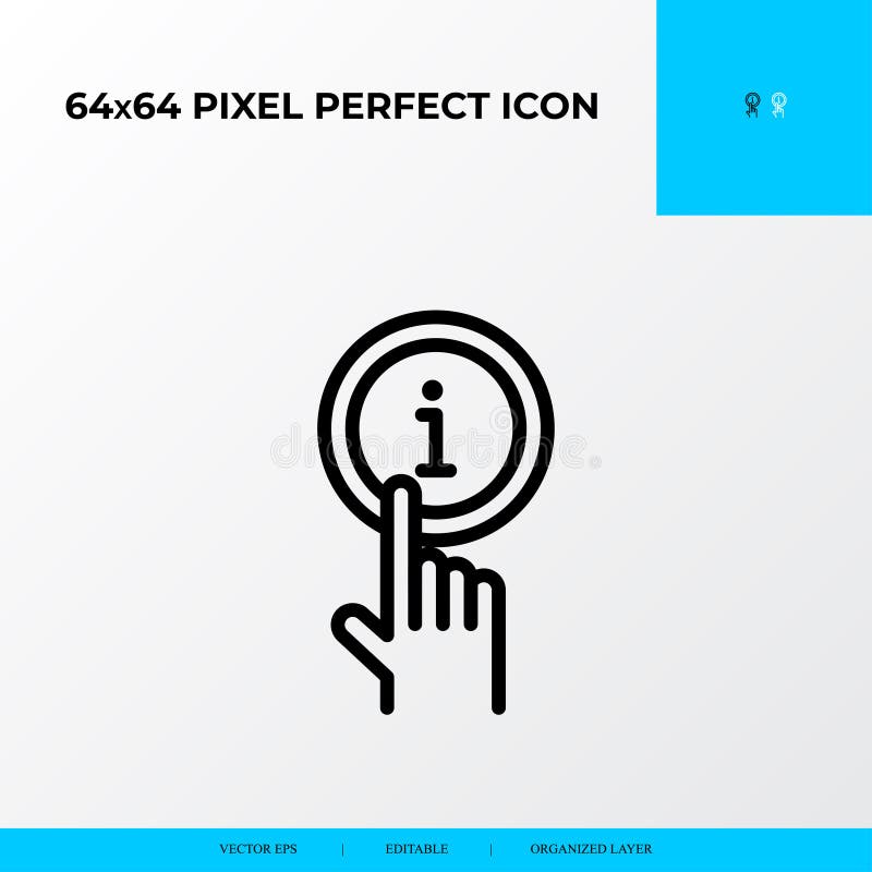 Information Service and Info Center Vector Line Icon Style. 64x64 Pixel ...