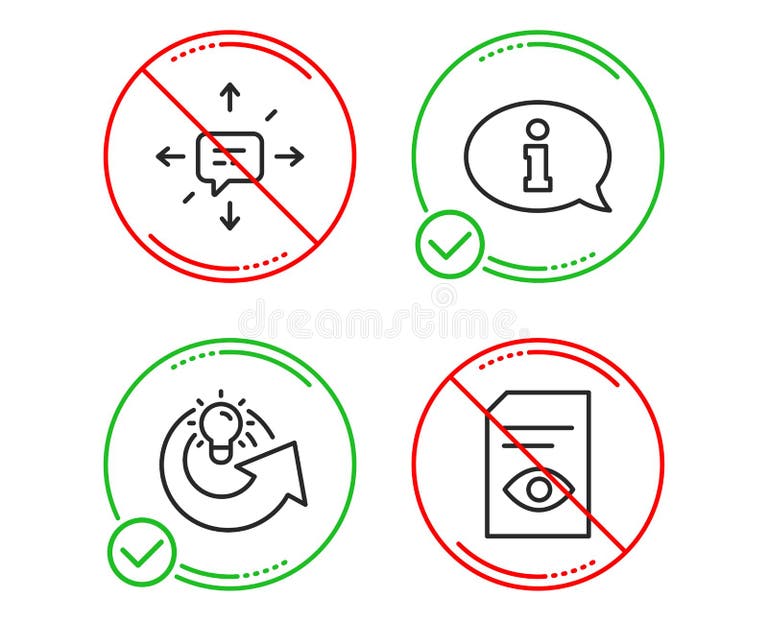 Information, Share Idea and Sms Icons Set. View Document Sign. Info ...