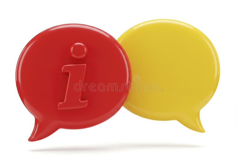 Information Sharing Red and Yellow Speech Bubbles 3d Render Stock ...