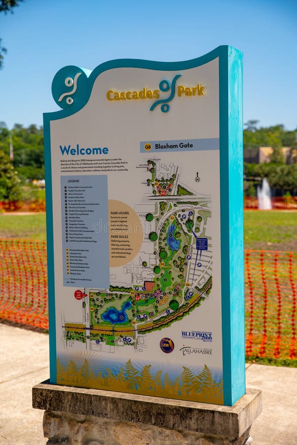 Information Sign at Cascades Park Tallahassee FL Editorial Photo ...
