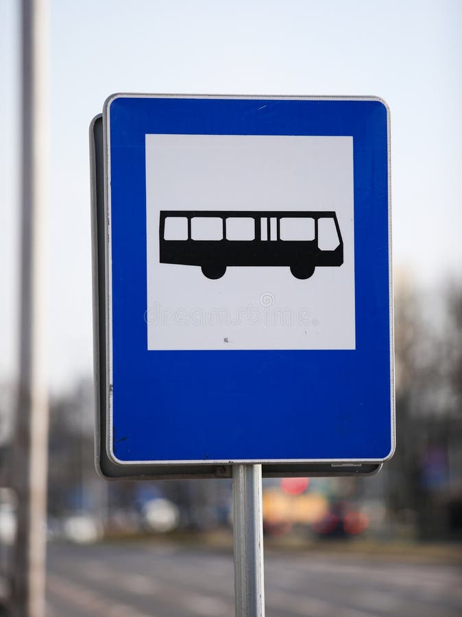 The Sign is Set To Indicate a Bus Stop Stock Photo - Image of roadsign ...