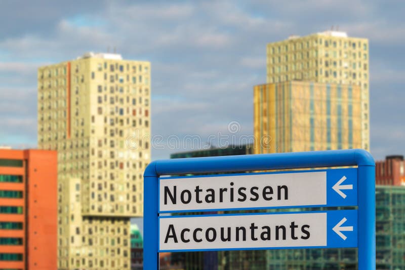 Information Sign with the Dutch Text for "Notaries Accountants" Stock ...