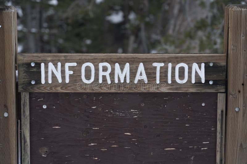 Information Sign with Empty Board at Recreation Site Stock Image ...