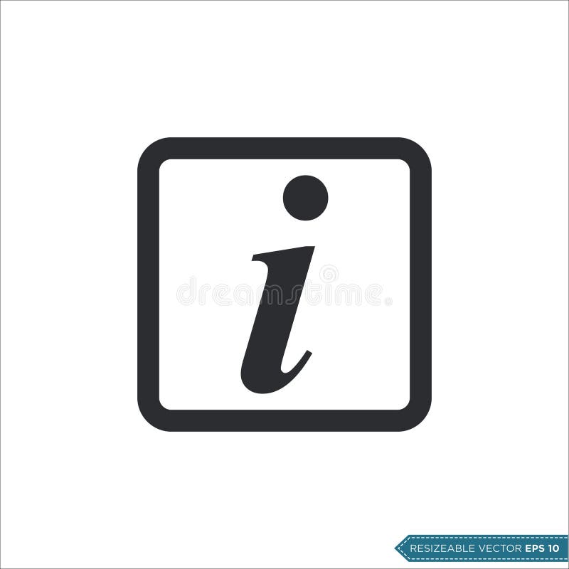 Square Information Sign Icon Vector Symbol Stock Vector - Illustration ...
