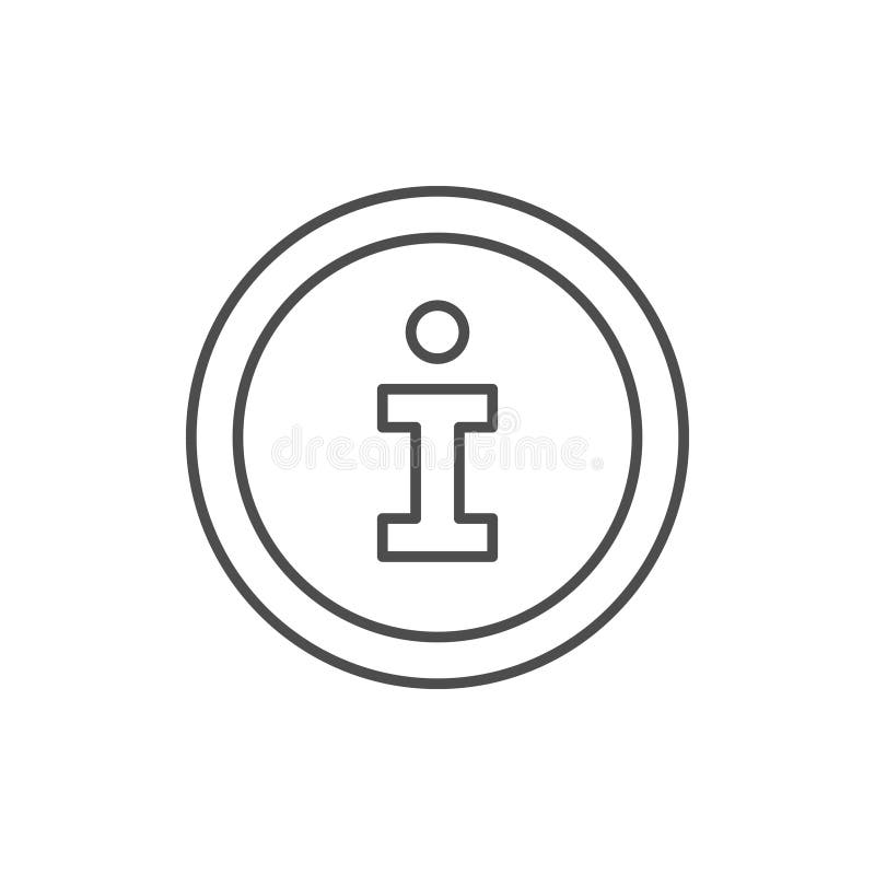 Information Button Line Outline Icon Stock Vector - Illustration of ...