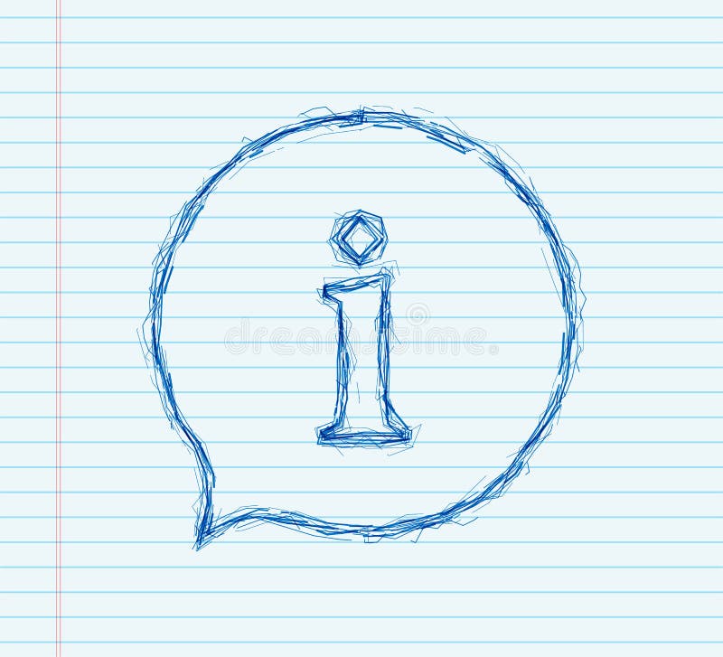 Information Sign Sketch Icon. Info Speech Bubble. Vector Illustration ...