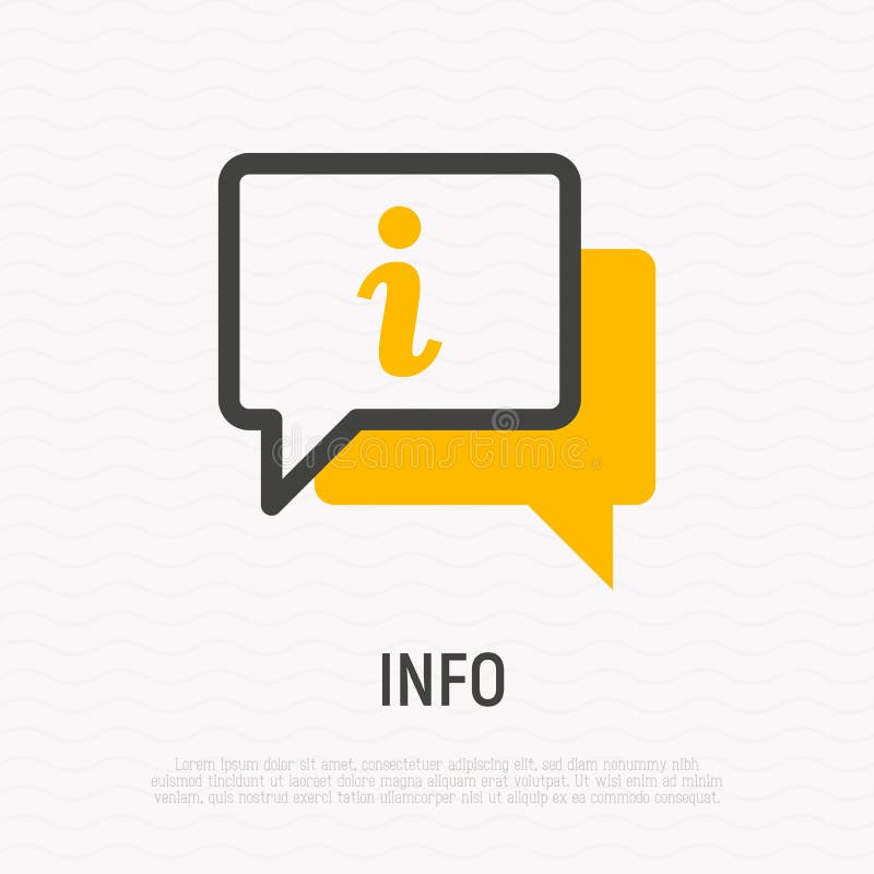 Information Sign in Speech Bubble Thin Line Icon. Modern Vector ...